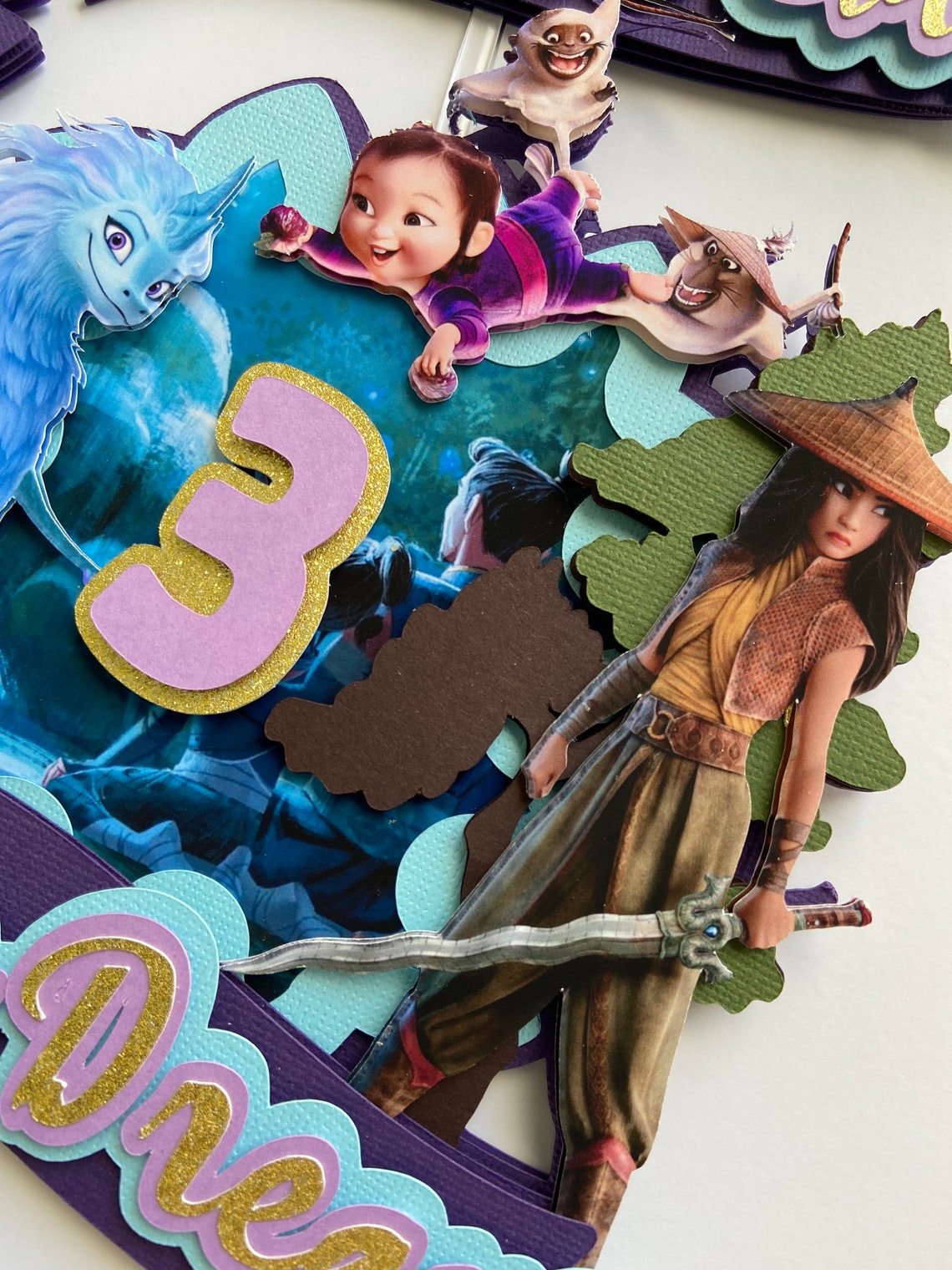 Raya and the Last Dragon Cake Topper, Raya Birthday Party Decorations ...