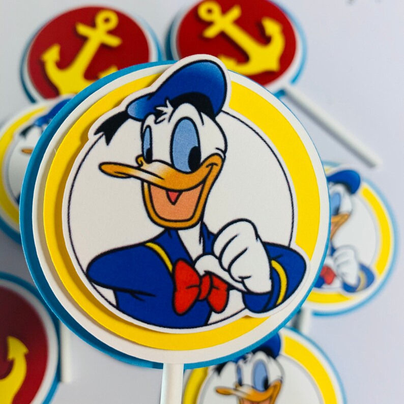 Donald Duck Cupcake Toppers, Donald Duck Party Decorations, Mickey ...