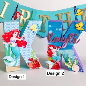Little Mermaid 3D Letter, Little Mermaid Birthday Party Decorations ...