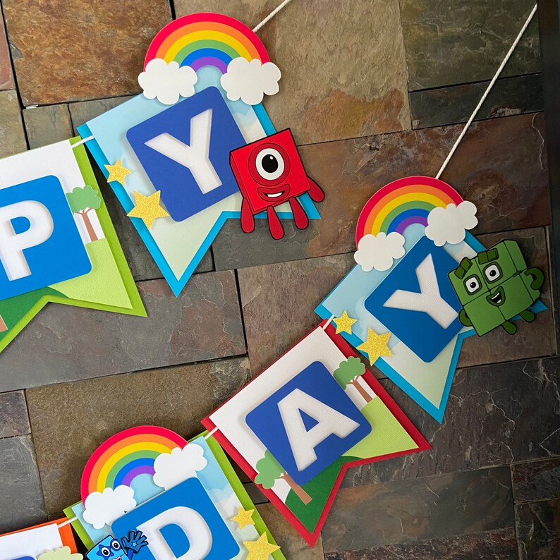 Number Blocks Banner Numbers Party Decorations Number Blocks - Etsy