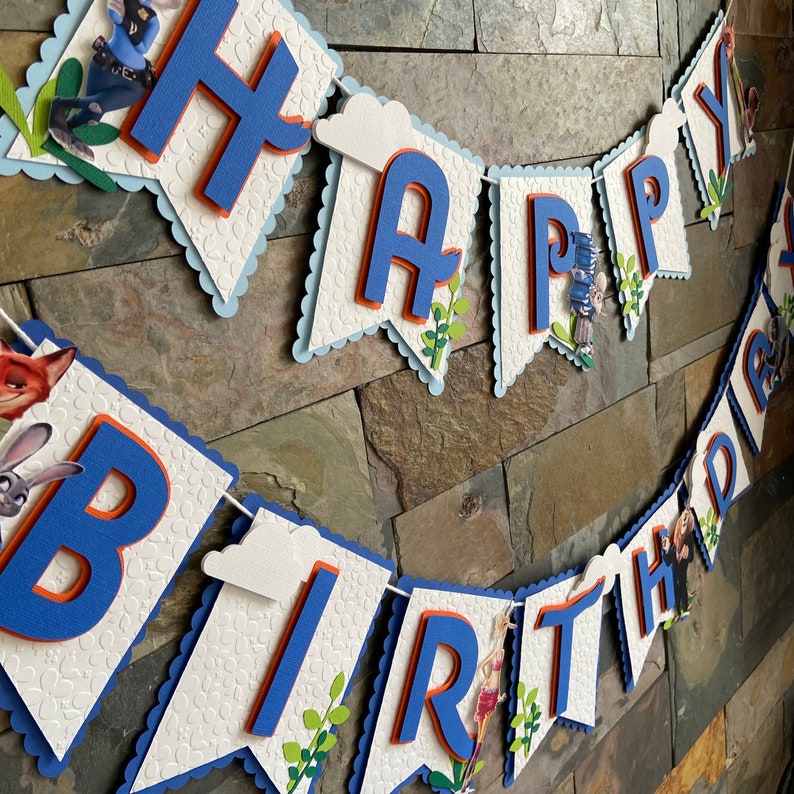 Zootopia Happy Birthday Banner Zootopia Party Decorations - Etsy