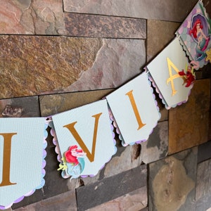 Little Mermaid Name Banner, Little Mermaid Birthday Party Decorations ...