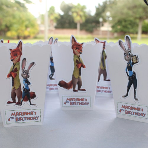 Zootopia Popcorn Box Zootopia Party Decorations Zootopia - Etsy