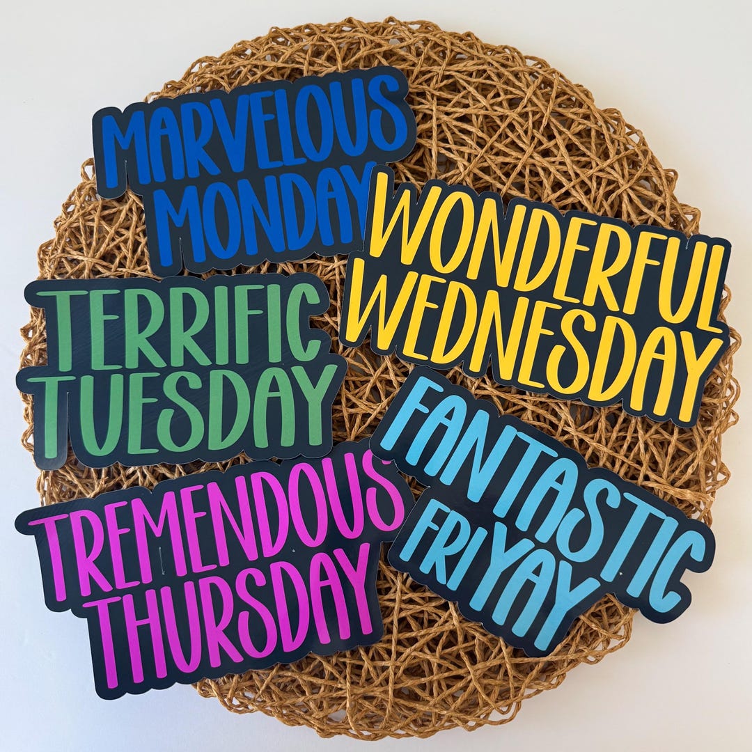Whiteboard Custom Magnets, Days of the Week Teacher Magnets, School ...
