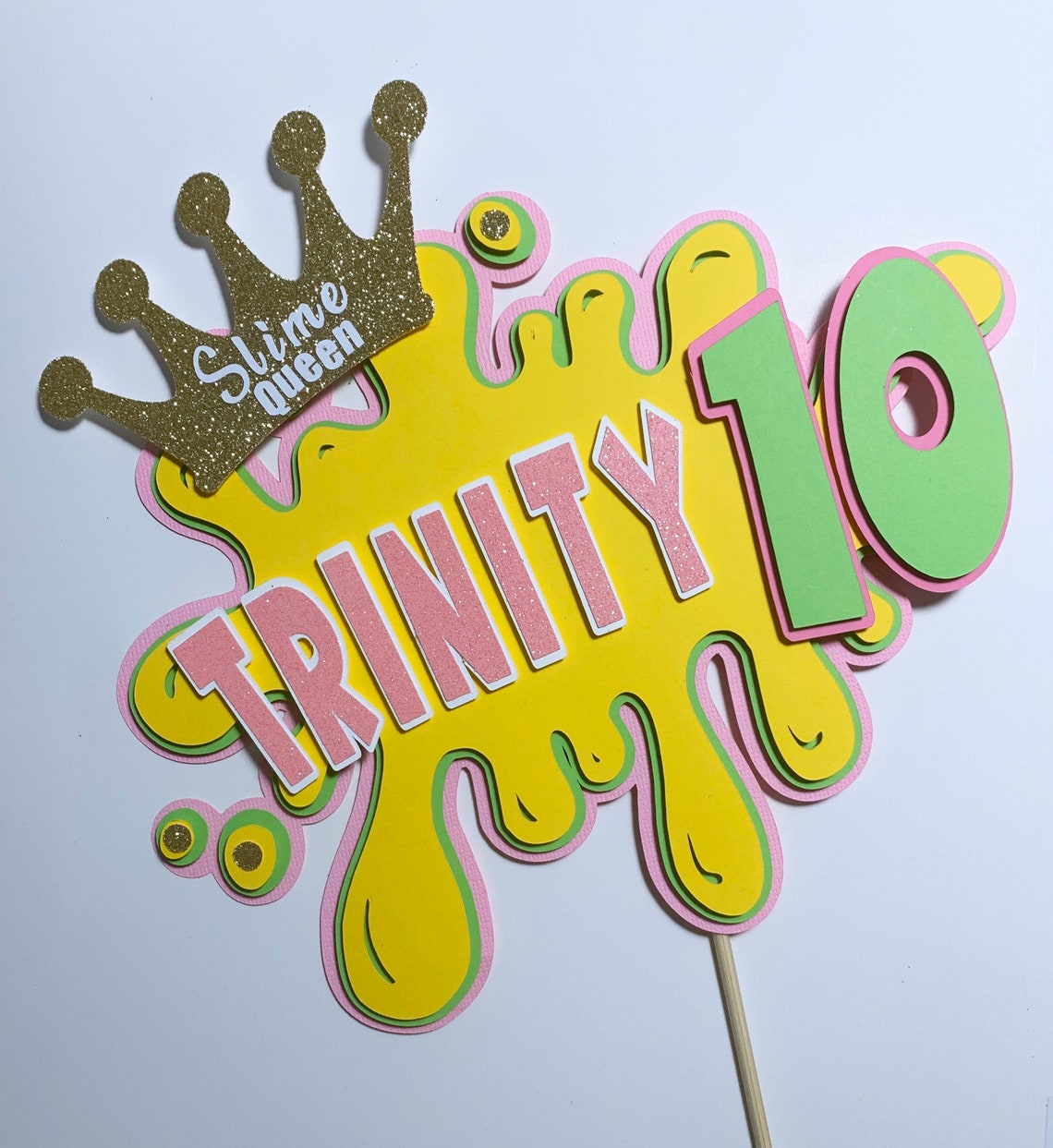 Slime Party Cake Topper Slime Theme Party Decorations Slime - Etsy