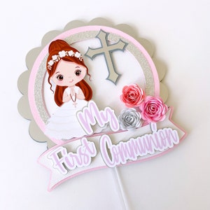 Holy Communion Cake Topper First Communion Cake Topper Religious Girl ...