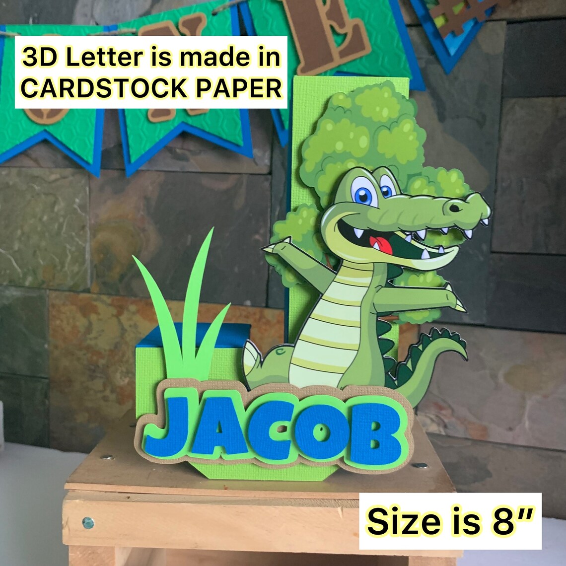 Alligator 3D Letter, Alligator Birthday Party Decorations, Alligator ...