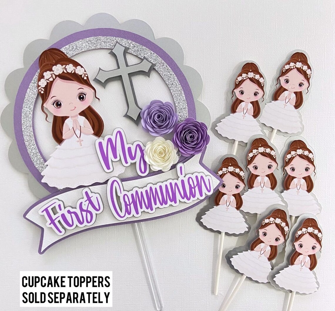 First Communion Cake Topper Religious Girl Cake Topper First - Etsy