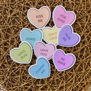 Conversation Hearts Stickers Valentines Day Stickers Conversation ...