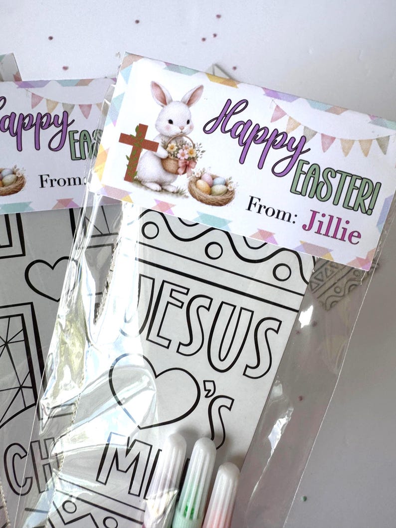 Christian Easter Coloring Bookmark Kit for Kids Church Easter Favors ...