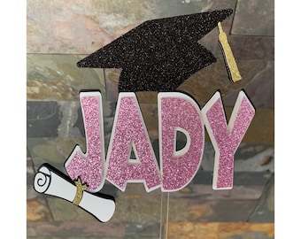 Custom Name Graduation Cake Topper - Etsy