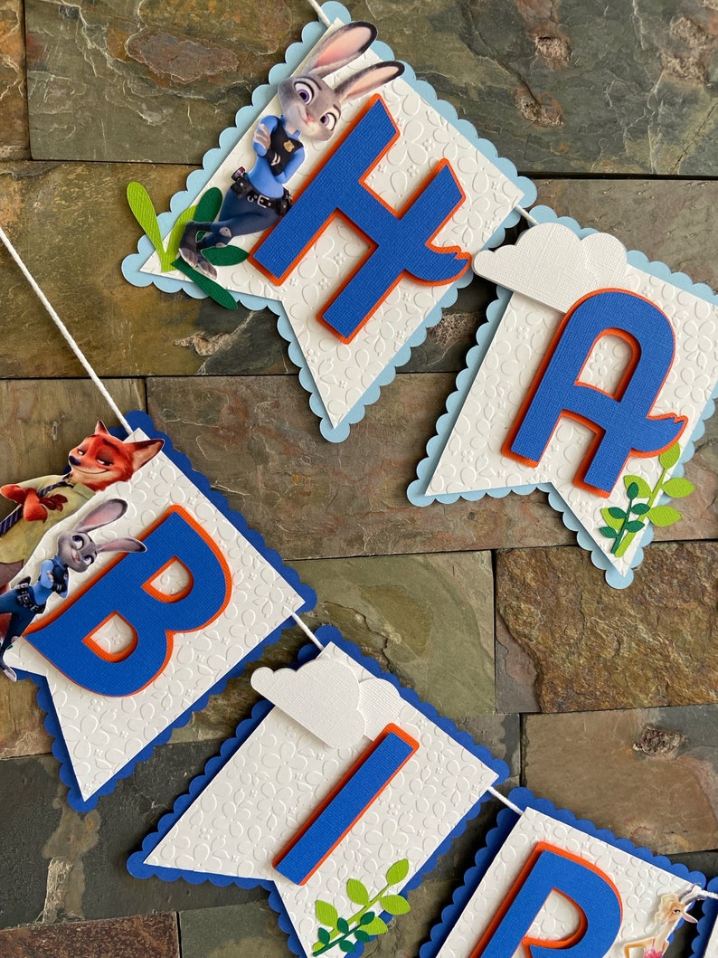 Zootopia Happy Birthday Banner Zootopia Party Decorations - Etsy