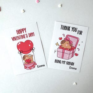 Capybara Valentines Day Cards Capybara Theme Valentines Classroom Cards ...