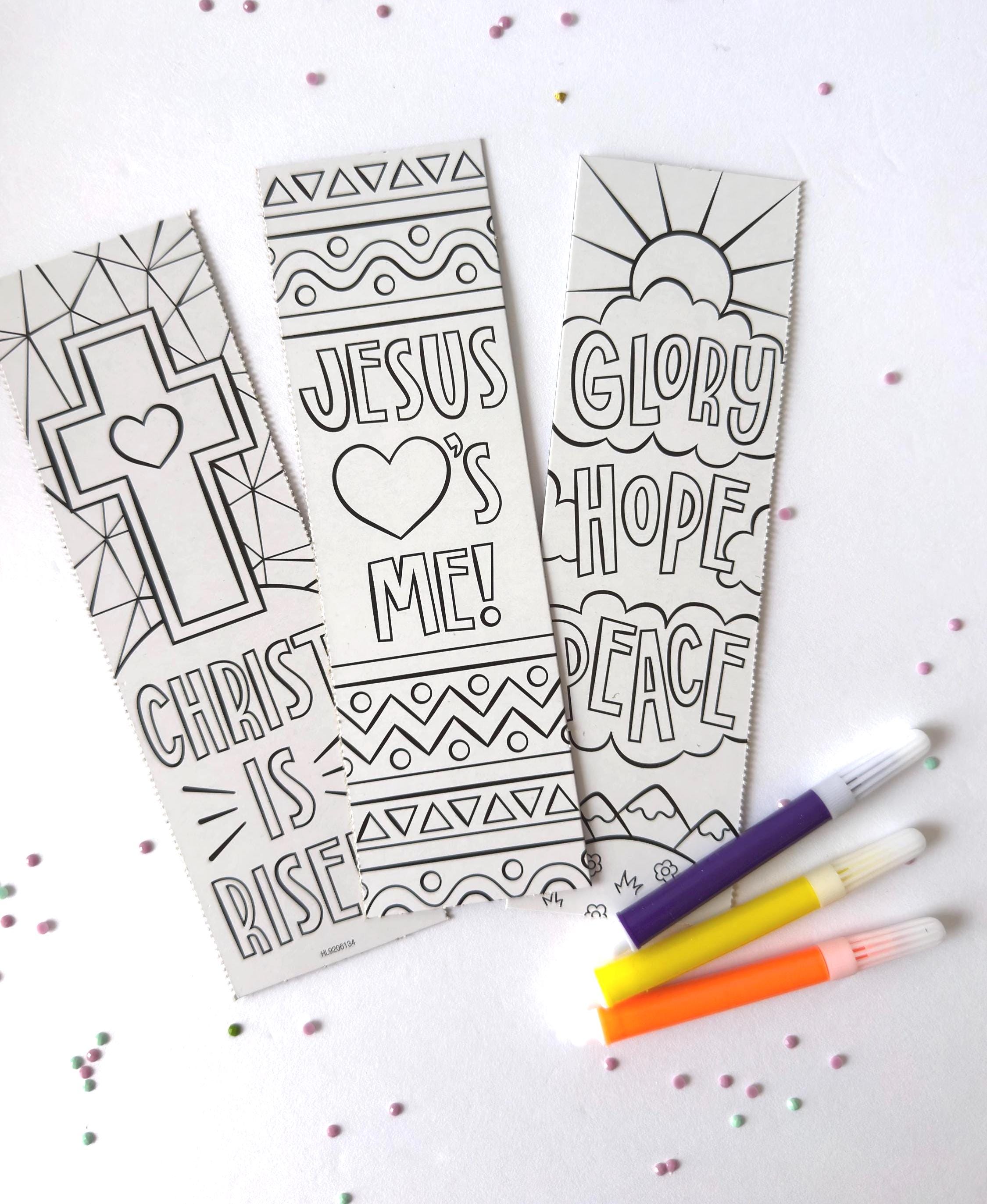 Christian Easter Coloring Bookmark Kit for Kids Church Easter Favors ...