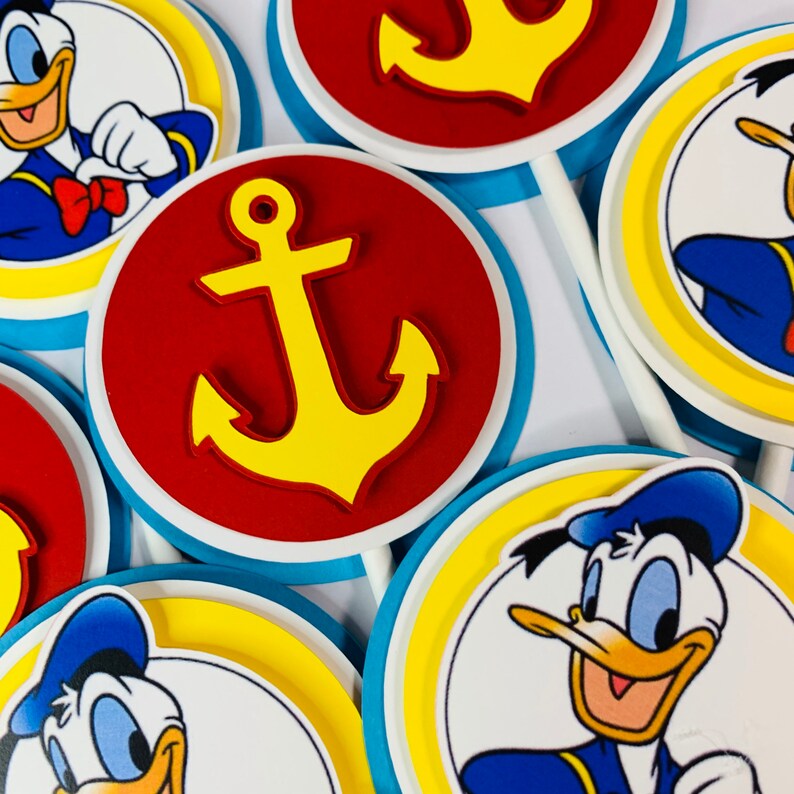 Donald Duck Cupcake Toppers, Donald Duck Party Decorations, Mickey ...