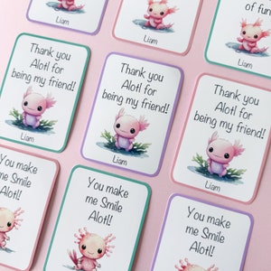 Axolotl Valentines Day Cards Axolotl Theme Valentines Classroom Cards ...