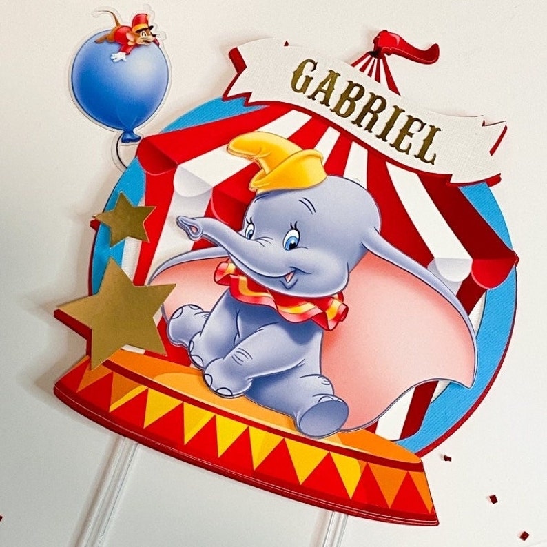 Dumbo Cake Topper, Dumbo Party Decorations, Dumbo Carnival Birthday ...