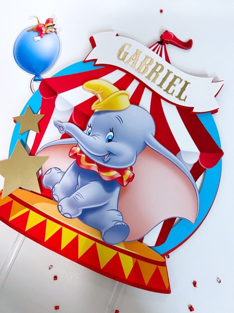 Dumbo Cake Topper Dumbo Party Decorations Dumbo Carnival - Etsy
