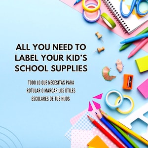 Back to School Labels and Stickers Kit Back to School Kids Name ...