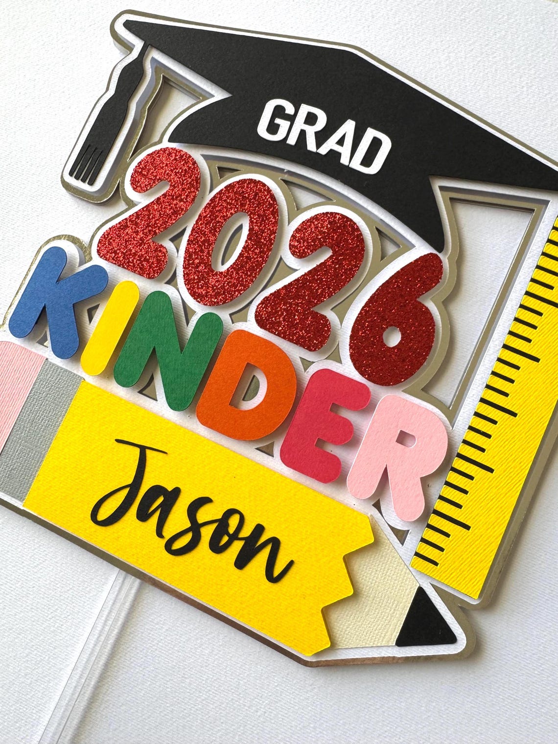 Kinder Graduation Cake Topper Kindergarten Graduation Theme Party ...