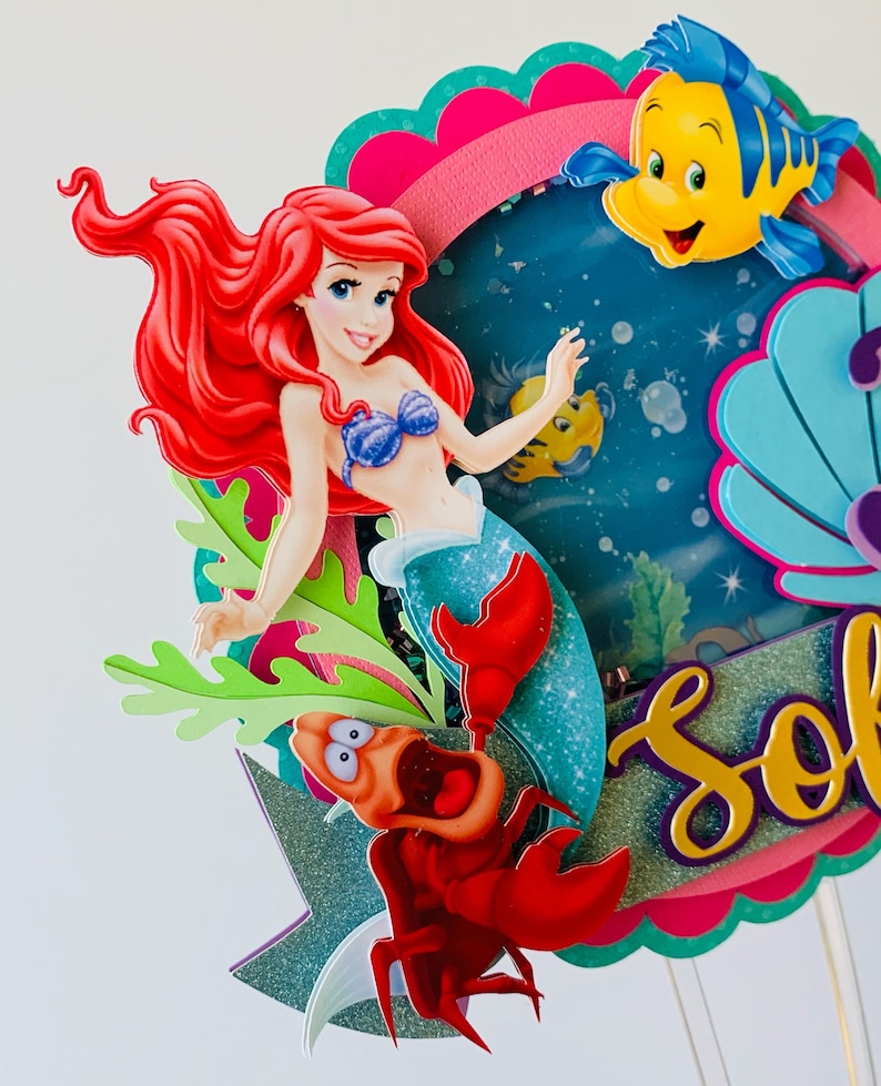 Little Mermaid Cake Topper Princess Ariel Party Decorations - Etsy