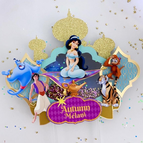 Princess Happy Birthday Banner Magic Genie Theme Party Photo Backdrop ...