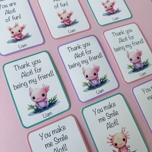 Axolotl Valentines Day Cards Axolotl Theme Valentines Classroom Cards ...