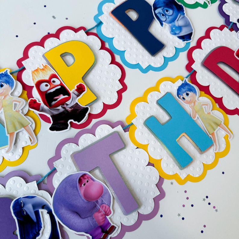 Inside Out Birthday Banner Inside Out Party Decorations Happy Birthday ...