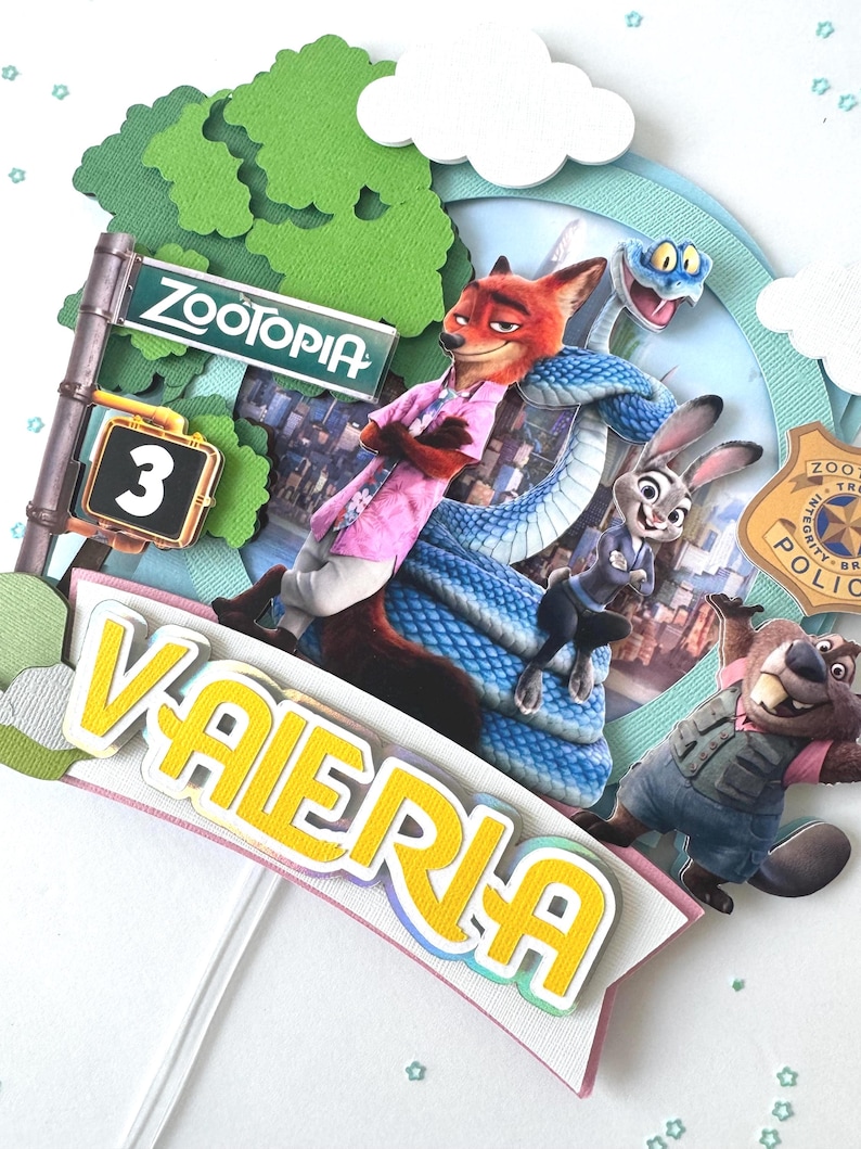 Zootopia 2 Cake Topper, Zootopia Theme Party Decorations, Zootopia ...