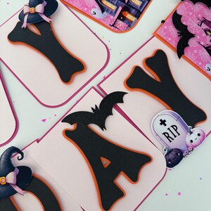 Pink Halloween Ghost Birthday Banner Halloween Party Decorations Pink ...