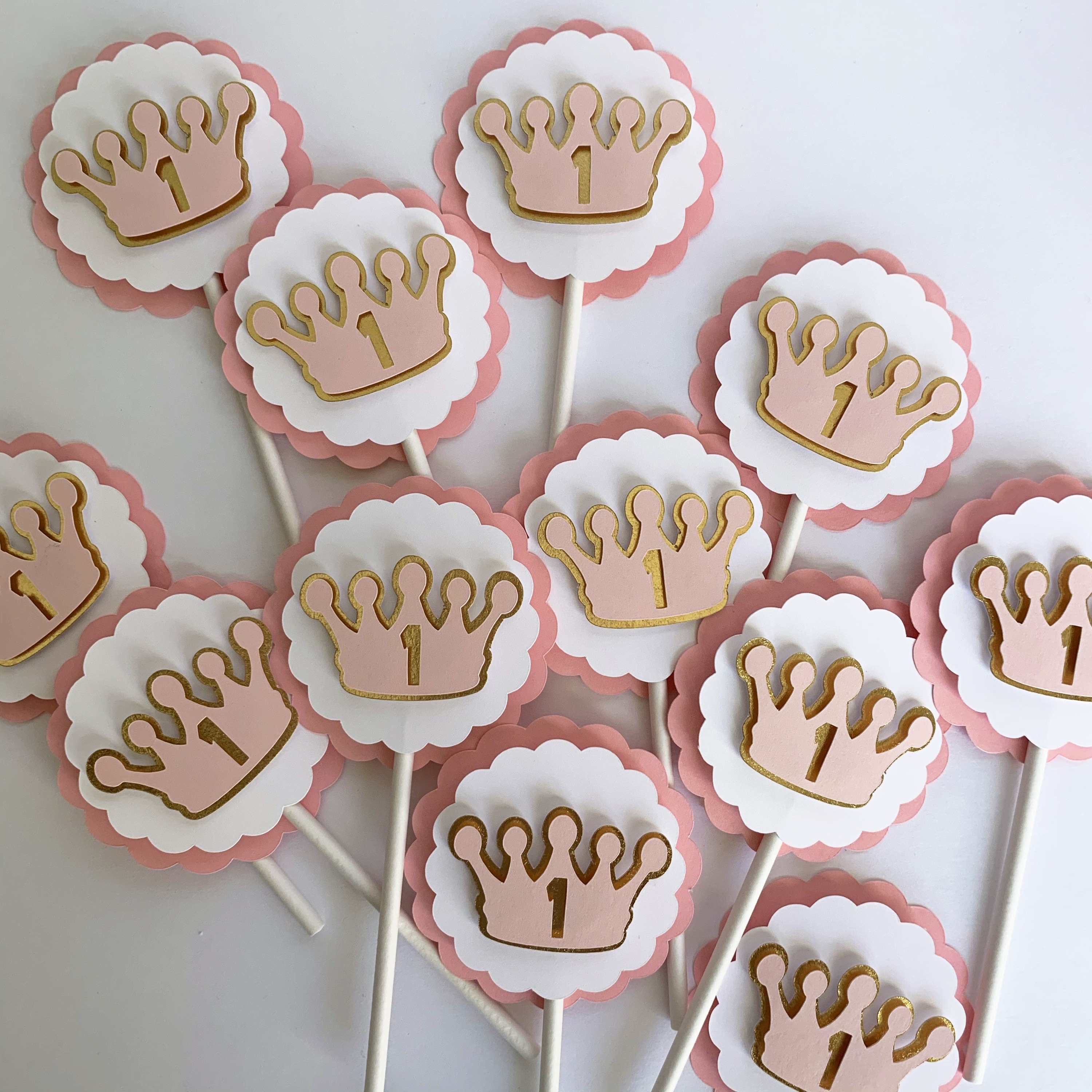 Princess Crown Cupcake Toppers Princess Theme Party - Etsy
