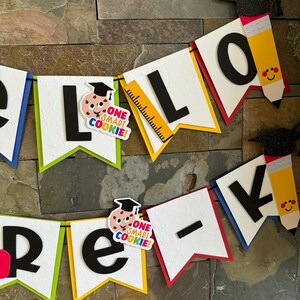 Hello Pre K Banner First Day of School Party Decorations Back to School ...