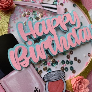 Make up Cake Topper Make up Theme Party Make up Cake Topper for Spa or ...