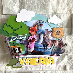 Zootopia 2 Cake Topper, Zootopia Theme Party Decorations, Zootopia ...