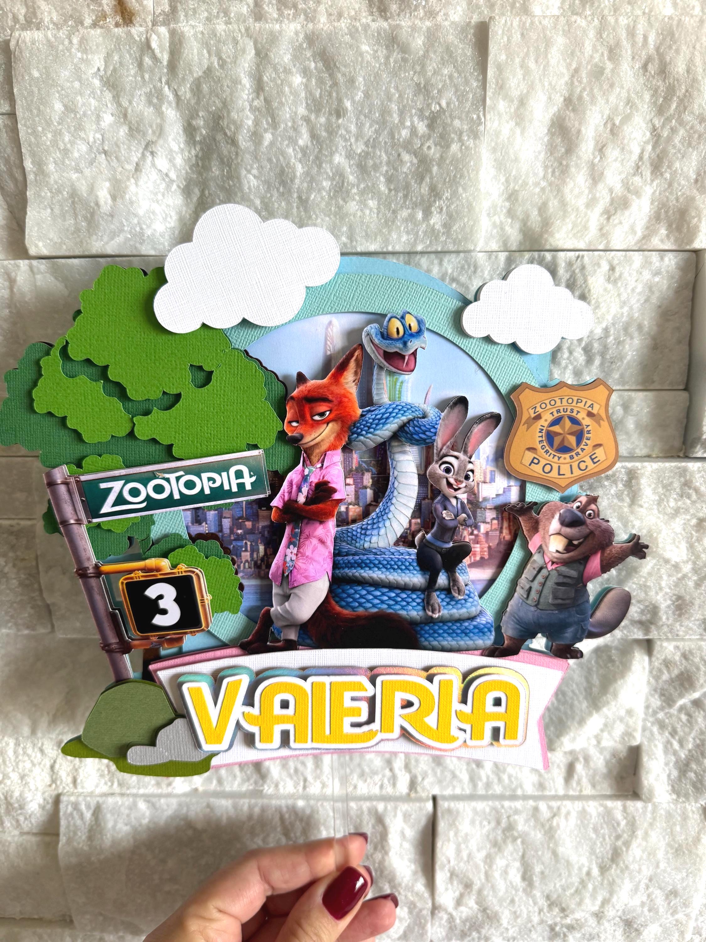 Zootopia 2 Cake Topper, Zootopia Theme Party Decorations, Zootopia ...