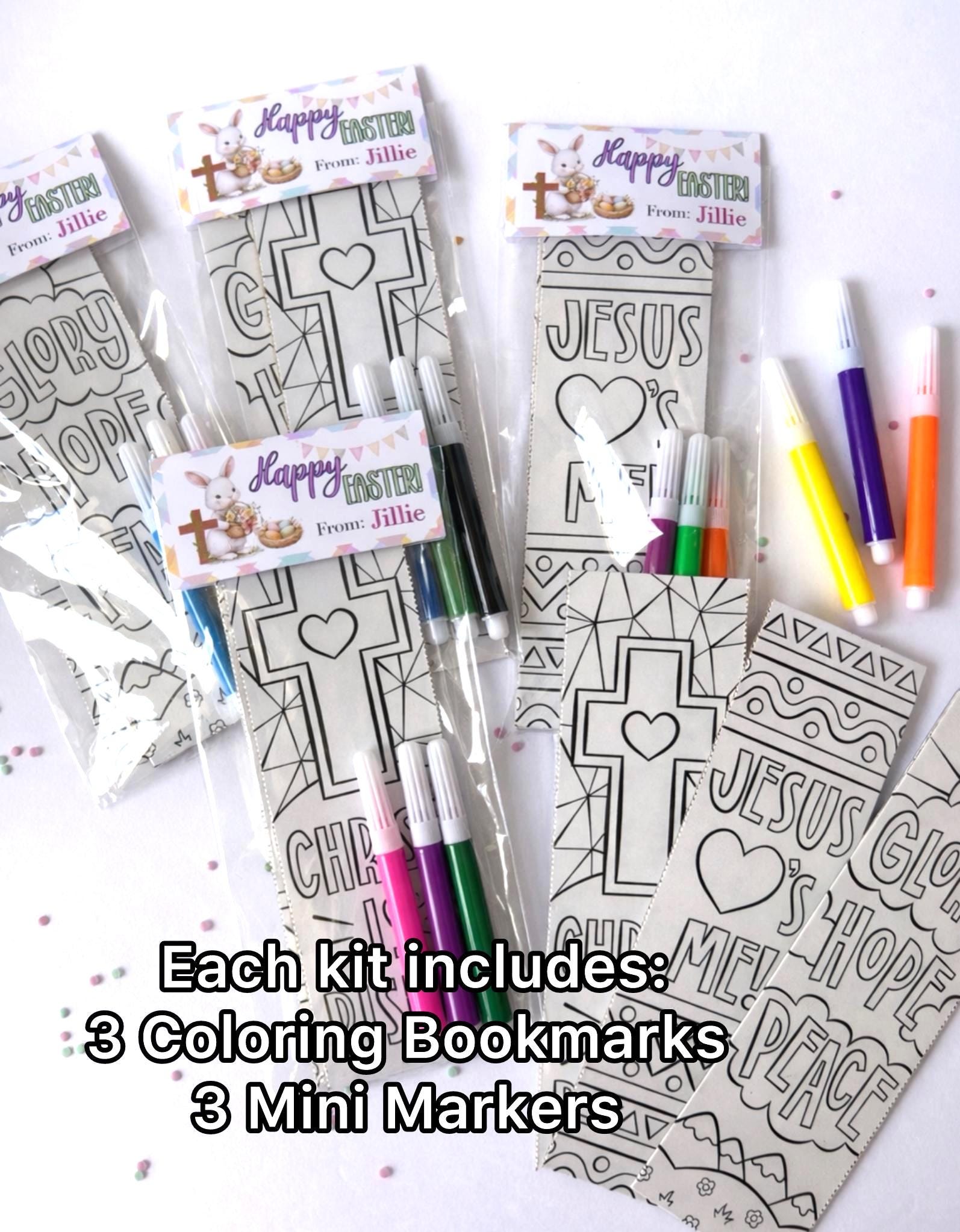Christian Easter Coloring Bookmark Kit for Kids Church Easter Favors ...