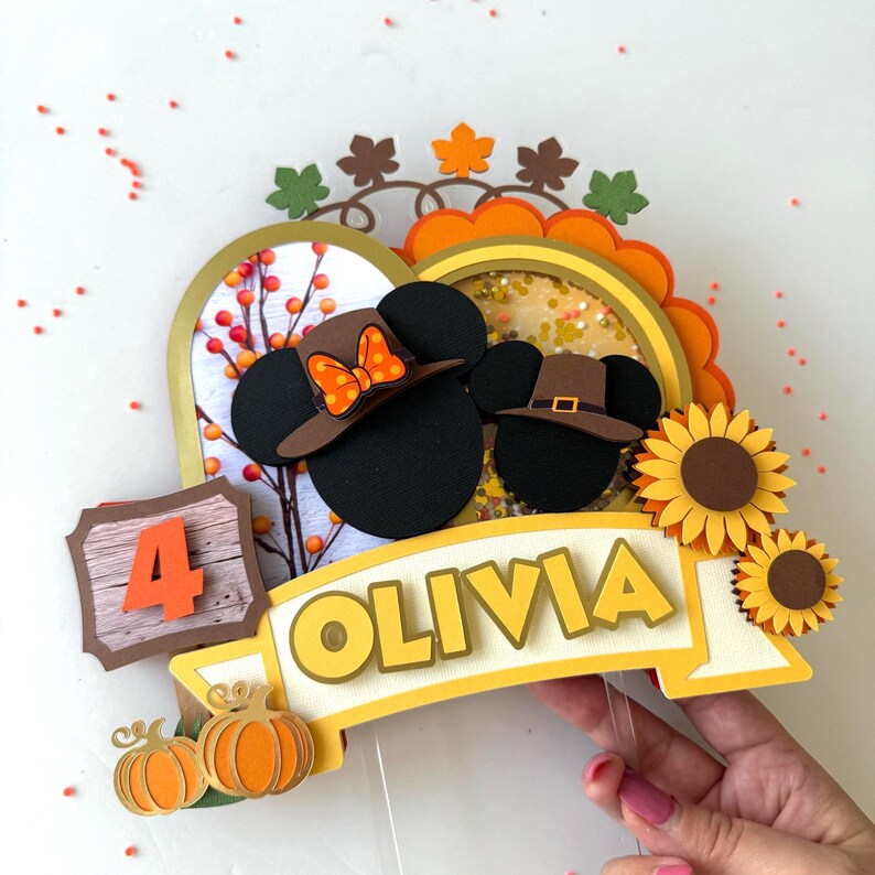 Mickey Mouse Fall Cake Topper, Thanksgiving Theme Party Decorations ...