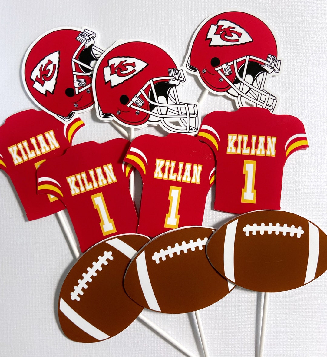 Football Cupcake Toppers, Football Party Decorations, Game Day Toppers ...