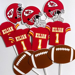 Football Cupcake Toppers, Football Party Decorations, Game Day Toppers ...