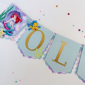 Little Mermaid Name Banner, Little Mermaid Birthday Party Decorations ...
