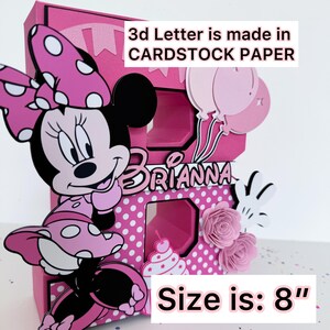 Minnie Mouse 3D Letter Minnie Mouse Theme Party Decorations Pink Minnie ...