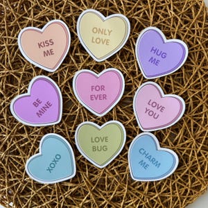 Conversation Hearts Stickers Valentines Day Stickers Conversation ...