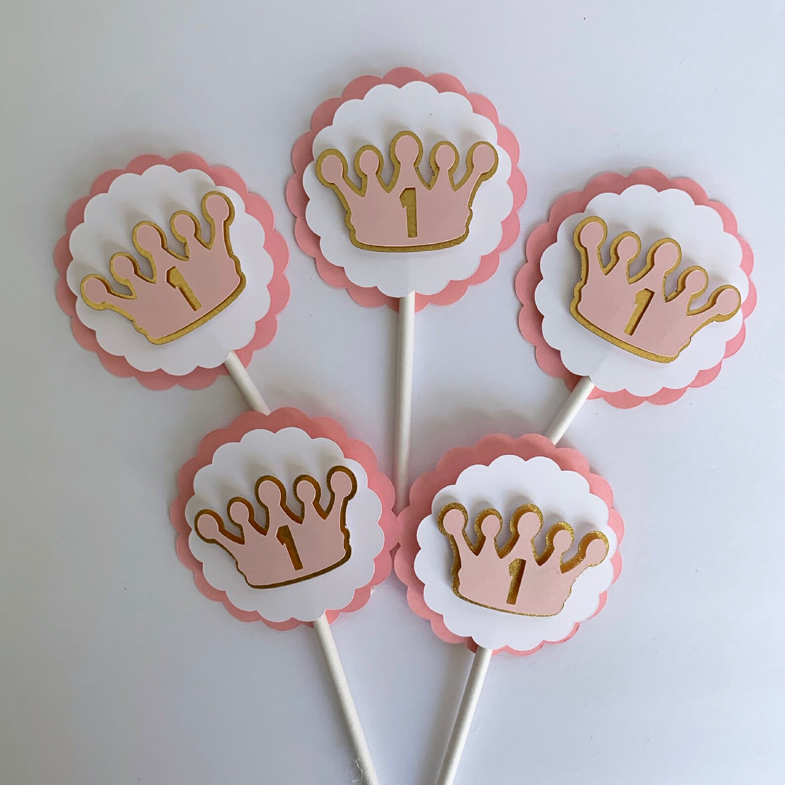 Princess Crown Cupcake Toppers Princess Theme Party - Etsy