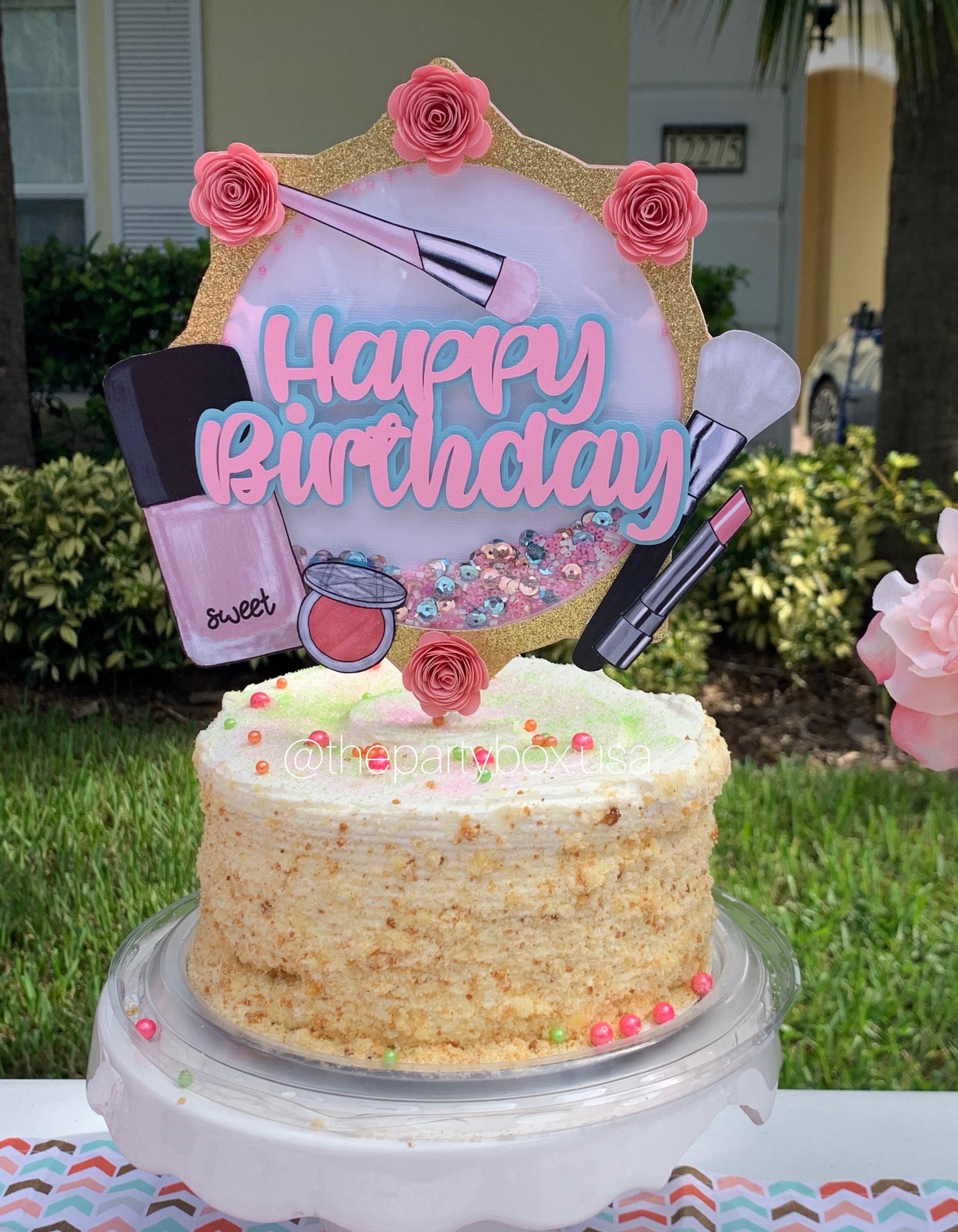 Makeup Birthday Cake Topper: Spa Glam Party Decor - Etsy