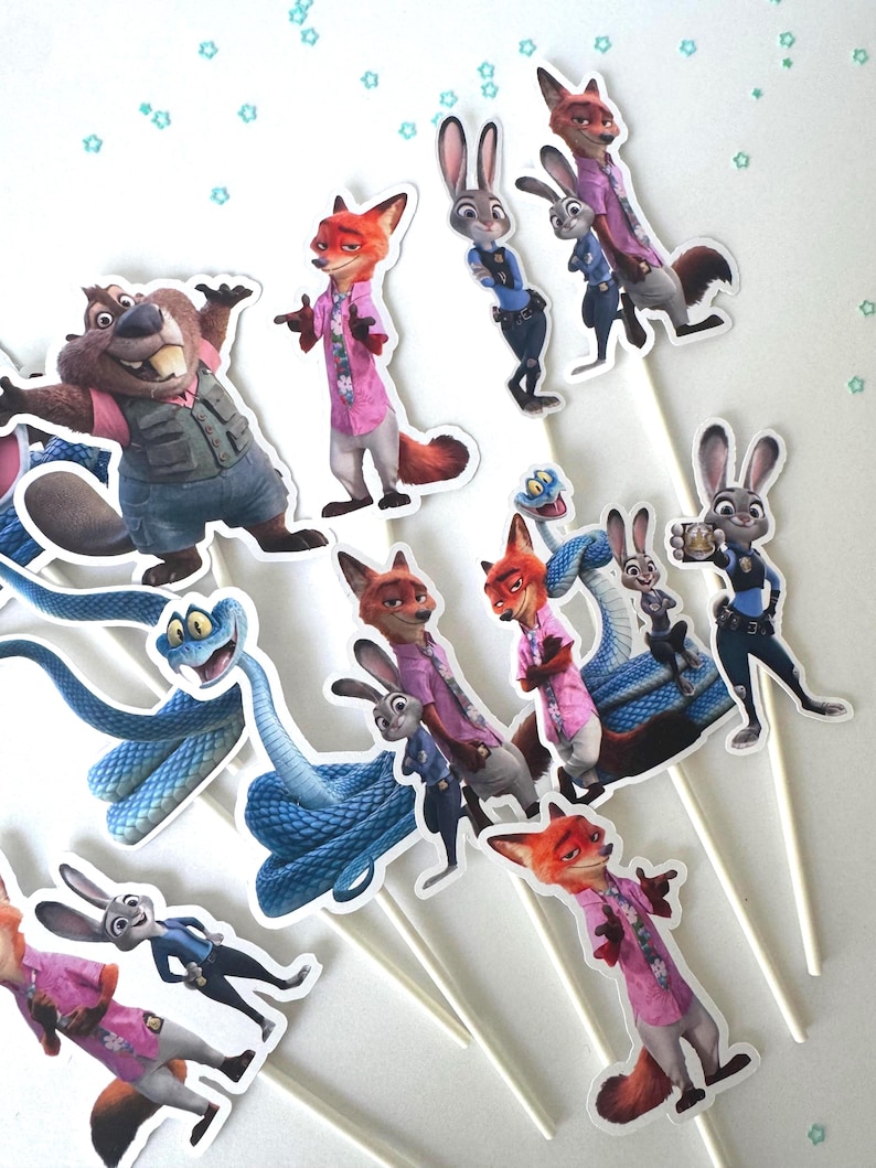 Zootopia 2 Cupcake Toppers, Zootopia Birthday Party Decorations ...
