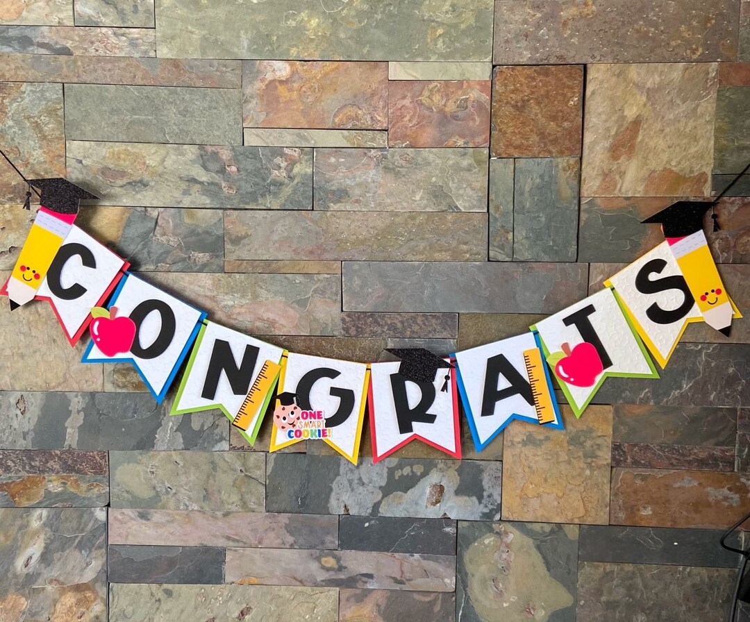 Congrats Pre Kinder Graduation Banner Kindergarten Graduation Theme ...
