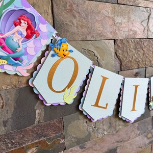 Little Mermaid Name Banner, Little Mermaid Birthday Party Decorations ...