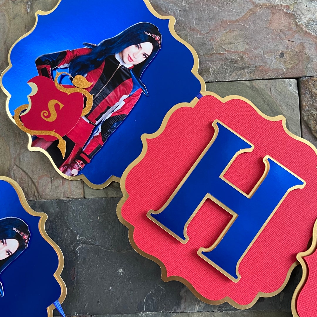 Descendants Happy Birthday Banner, Descendants 3 Party Decorations ...