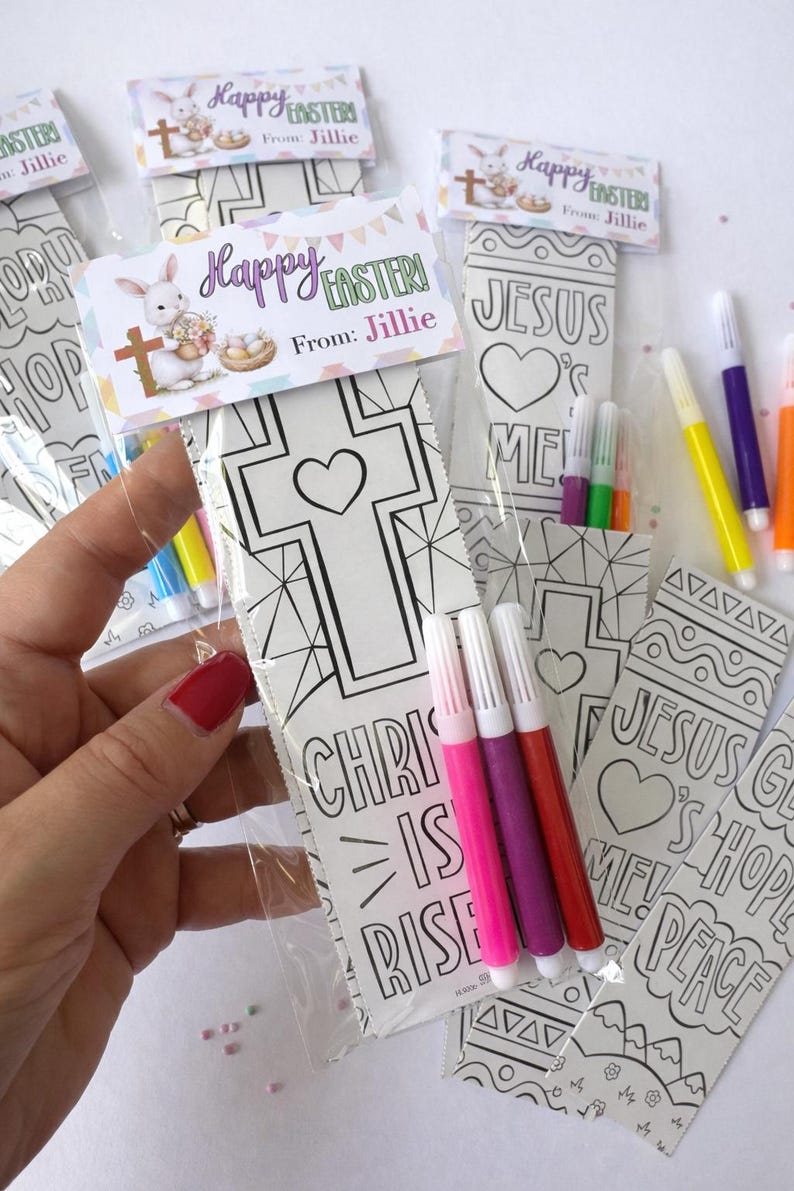Christian Easter Coloring Bookmark Kit for Kids Church Easter Favors ...