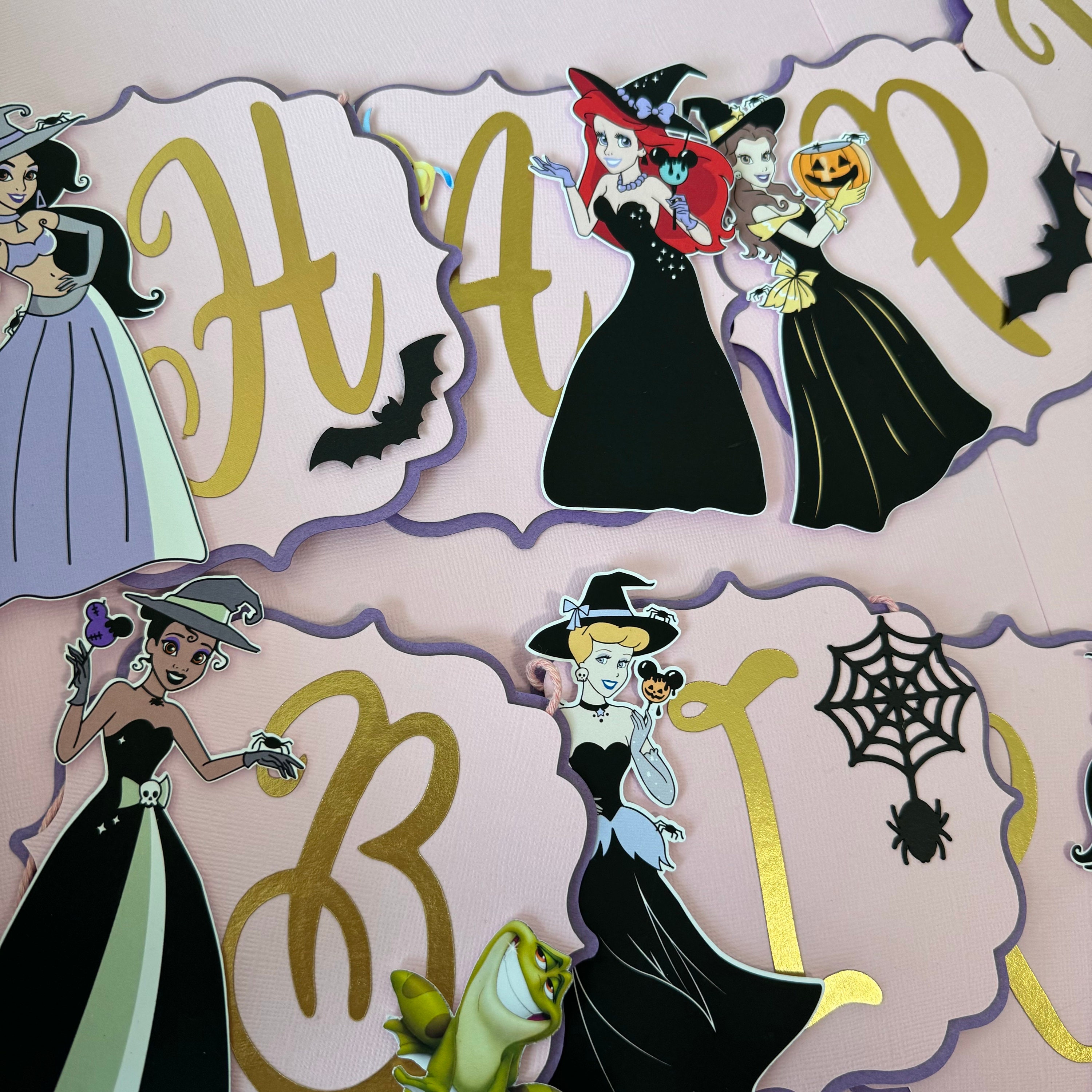 Halloween Princess Happy Birthday Banner, Halloween Princess Party ...